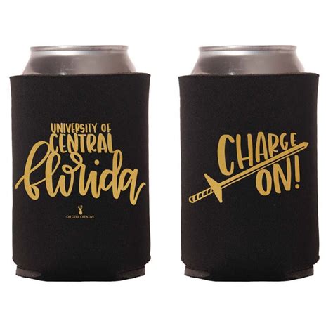 Ucf Charge On Hand Lettered Can Insulator Can Cooler Etsy Ucf Beer Hugger Ultimate T Guide