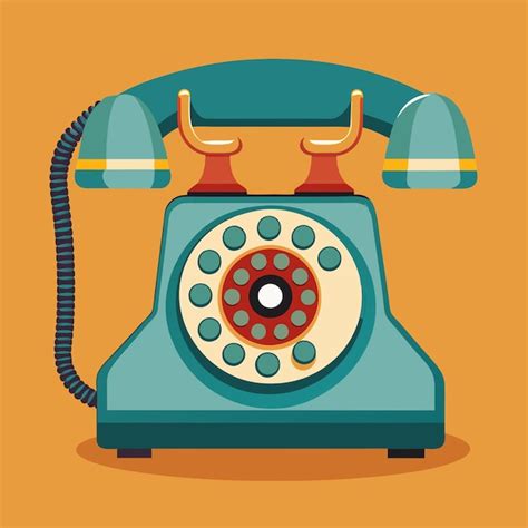 Vector Illustration Of An Antique Rotary Dial Telephone Premium Ai