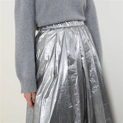 Varenna Metallic Pleated Skirt