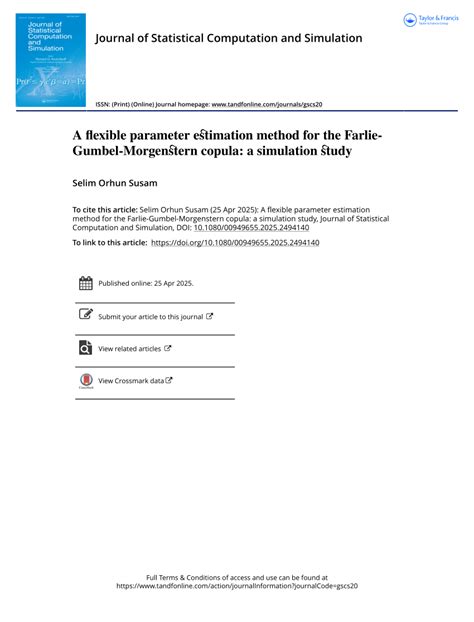 pdf a flexible parameter estimation method for the farlie gumbel