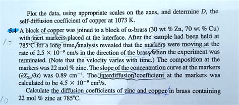 Plot The Data Using Appropriate Scales On The Axes And Determine D The Self Diffusion