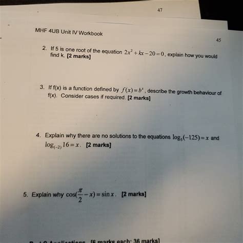 Solved 47 MHF 4UB Unit IV Workbook 45 2 If 5 Is One Root Of Chegg