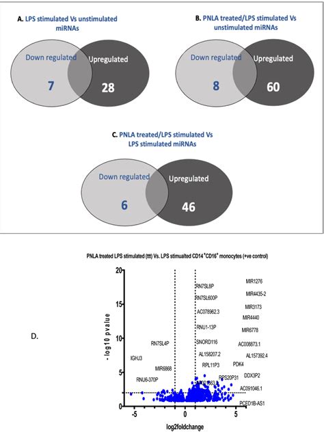 Venn Diagrams Showing The Significantly Affected MiRNAs A