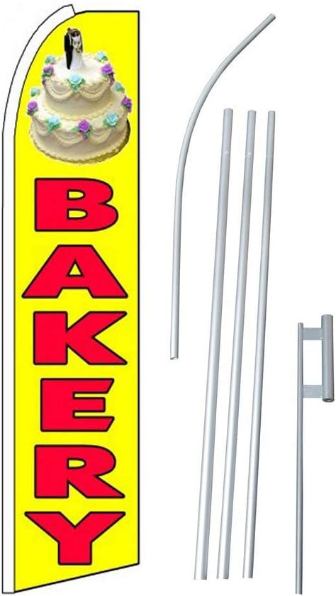 Bakery Extra Wide Complete Flag Kit Includes 12 Swooper Feather