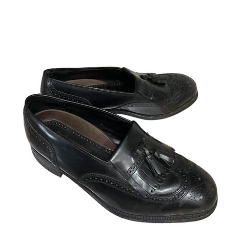 Florsheim Lexington Black Leather Wingtip Kiltie Tass Gem