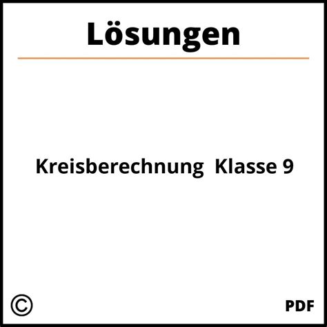 Kreisberechnung Aufgaben Klasse 9 Pdf 2024