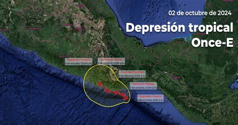 Depresión Tropical Once E Se Intensifica Frente A Las Costas De Oaxaca