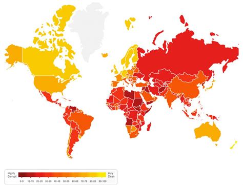Corruption Perceptions Index 2016 Vivid Maps