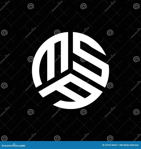 Design Do Logotipo Da Letra Msa Em Fundo Preto Conceito De Logotipo De Letra De Iniciais