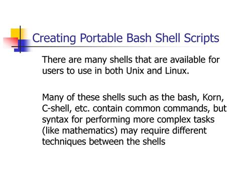 Agenda Bash Shell Scripting Part II Logic Statements Loop Statements