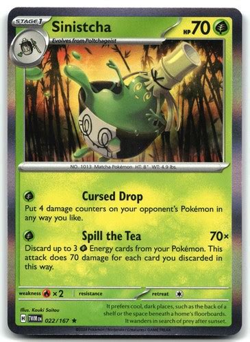 Sinistcha 022 167 Holo Rare Sv06 Twilight Masquerade Pokemon Tcg
