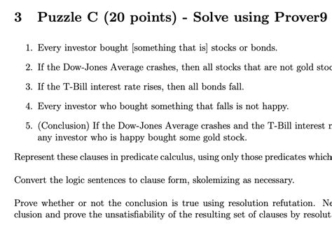 Solved 3 Puzzle C 20 Points Solve Using Prover9 1