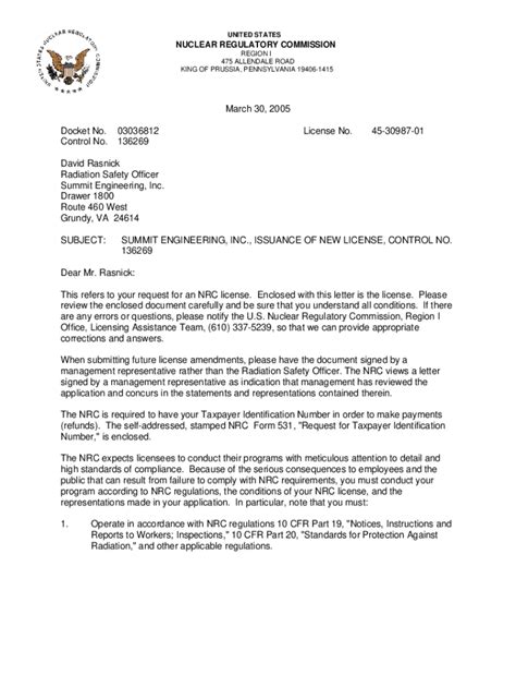 Fillable Online Nrc Form 313a Rso Radiation Safety Officer Or