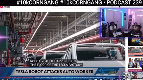 Telsa Robot Pins Down Employee Youtube