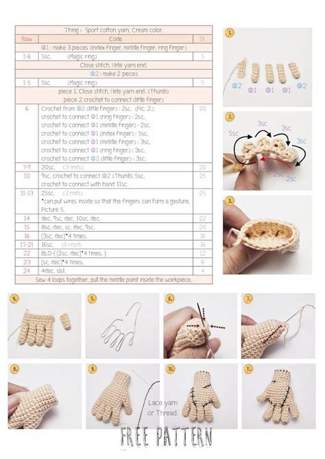 Рука Вещь крючком. Амигуруми схемы и описания. Автор: Guichai dolls ...