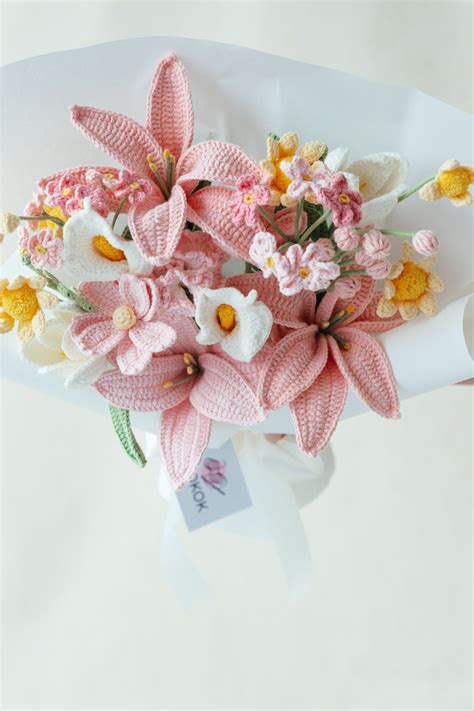 Hookok Bouquet Pink Lily And Calla Lily Bouquet 18 Pieces Hookok