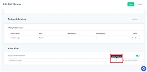 Google Calendar Integration BookingPress