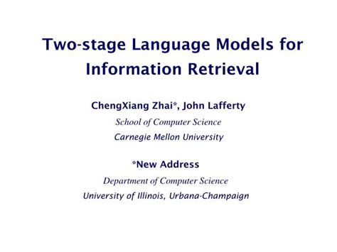 Ppt Two Stage Language Models For Information Retrieval Powerpoint
