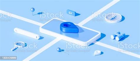 검색 개념이 있는 파란색 배경에 맵 및 위치 핀 또는 탐색 아이콘 기호의 등지정 3d 렌더링 지도에 대한 스톡 사진 및 기타 이미지 Istock