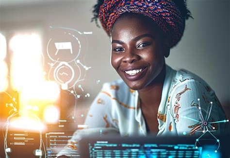 Premium Photo Photo Portrait Of Young African Businesswoman With