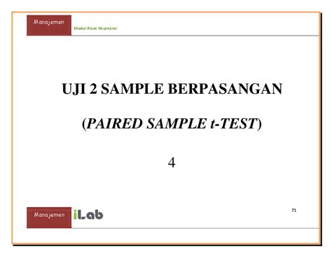 Pdf Manajemen Uji 2 Sample Berpasangan Paired Sample T Test 4