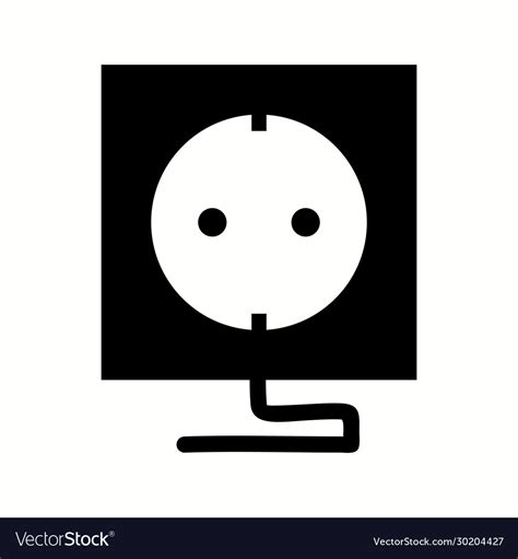 Unique Socket Glyph Icon Royalty Free Vector Image