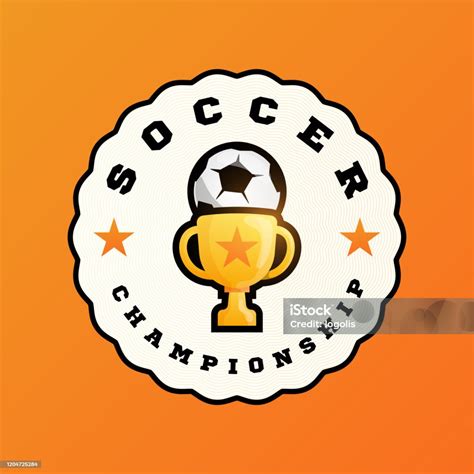 챔피언 2020 축구 벡터 로고입니다 복고풍 스타일의 벡터 엠블럼과 템플릿 로고 타입 디자인의 현대 전문 타이포그래피 스포츠