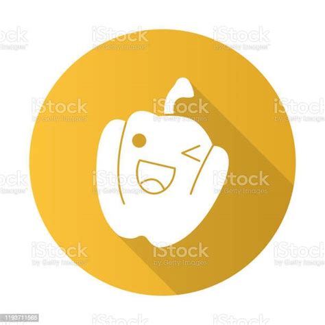 피망 귀여운 가와이이 플랫 디자인 롱 섀도우 글리프 캐릭터 건강관리와 의술에 대한 스톡 벡터 아트 및 기타 이미지 건강관리와 의술 건강한 생활방식 고추류 Istock