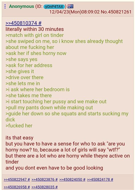 Anon Finds Tinder Easy Rgreentext