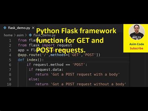 Python Flask Framework Function For GET And POST Requests YouTube