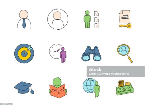 구직 손은 흰색 배경에 격리 된 선형 벡터 아이콘을 그린 웹 및 Ui 디자인 모바일 앱 및 인쇄 제품에 대한 구인 검색 낙서