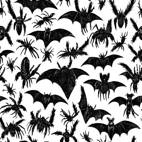 Spooky Repeating Pattern Illustration Bats Spiders · Creative Fabrica