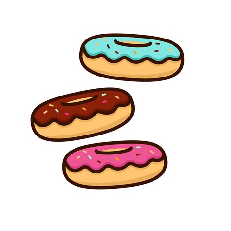 Simple Donut Vector Illustration Isolated On White Background Doughnut