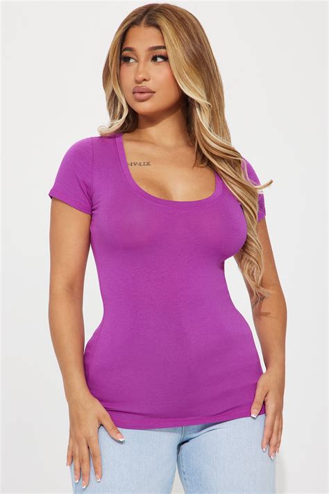 Monica Scoop Neck Top Purple Fashion Nova