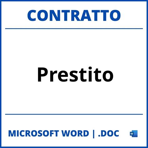 Fac Simile Contratto Di Prestito A Dipendente