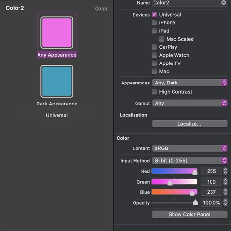 Xcode How To Add A Color On Assets