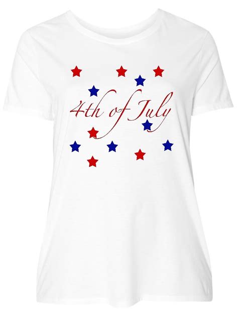 INKtastic Th Of July Stars Women S Plus Size T Shirt Walmart Walmart