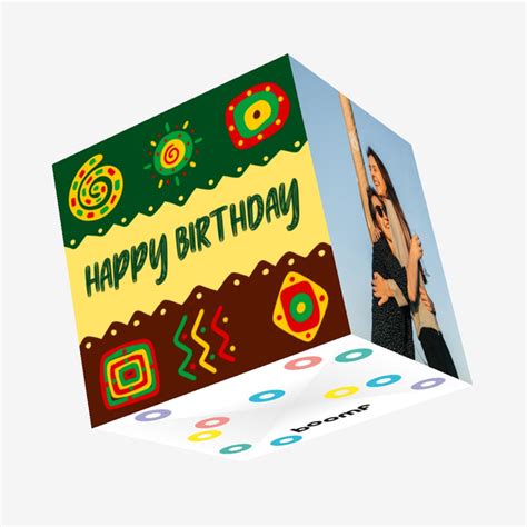 Happy Birthday Colourful Doodles Confetti Exploding Greetings Card Boomf