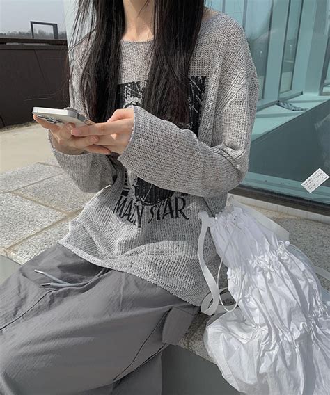 모리 빈티지 나염 썸머 니트 3color 에이블리