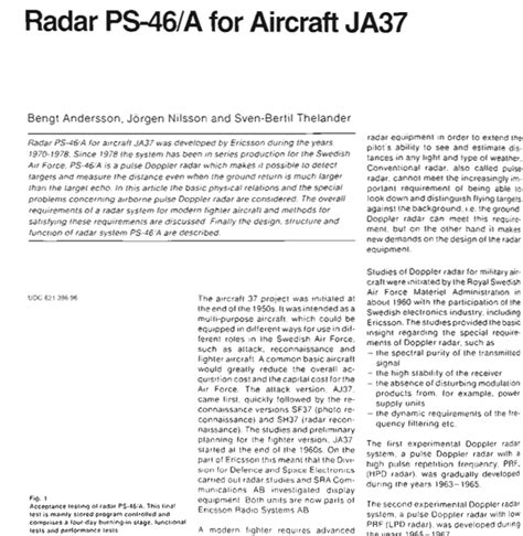 万年炎帝 的想法 瑞典JA37配备的PS 46A雷达 知乎