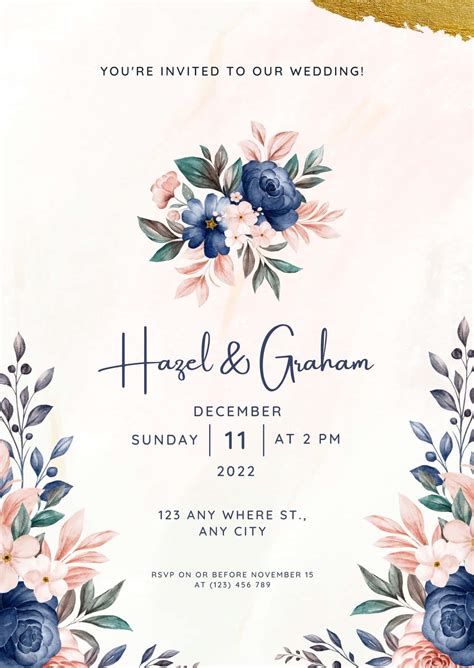 Download Rustic Floral Wedding Invitation Background