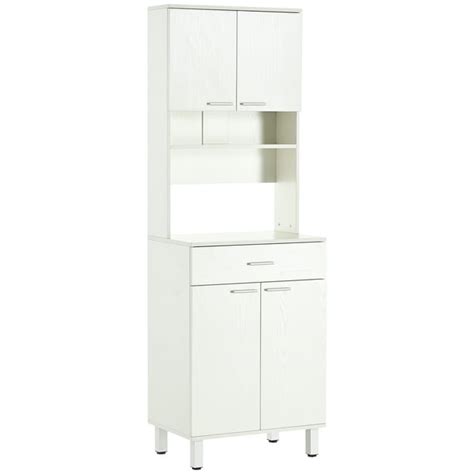 Homcom 71 Kitchen Pantry Buffet With Hutch Microwave Stand With