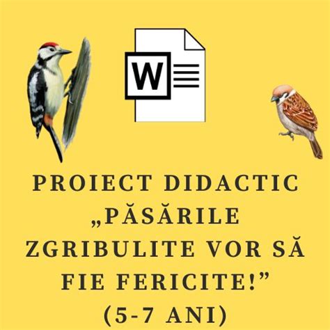 Proiect Didactic Pentru Copii Preșcolari Păsările Sedentare