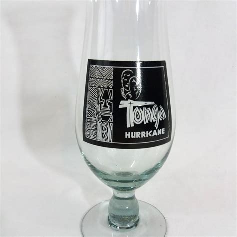 Tonga Room Hurricane Cocktail Glass San Francisco Tiki Bar Black White