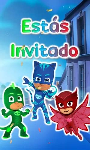 Invitación Digital Animada Pj Mask Héroes En Pijama en venta en