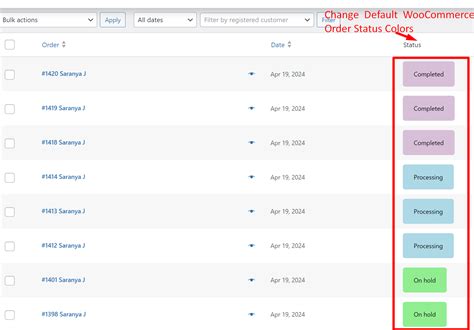 How To Change WooCommerce Order Status Colors Tyche Softwares
