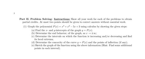 Solved Part Ii Problem Solving Instructions Show All Your