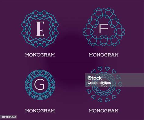 모노 그램 디자인 서식 파일의 집합입니다 문자 벡터 일러스트 레이 션 프리미엄 우아한 품질 컬렉션 팩입니다 0명에 대한 스톡 벡터 아트 및 기타 이미지 Istock