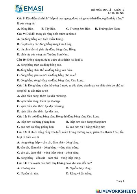 4247313 Trắc Nghiệm Địa Lí 12 Đất Nước Nhiều đồi Núi
