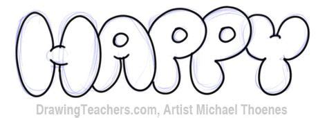 Happy Birthday Bubble Letters Coloring Pages Sketch Coloring Page